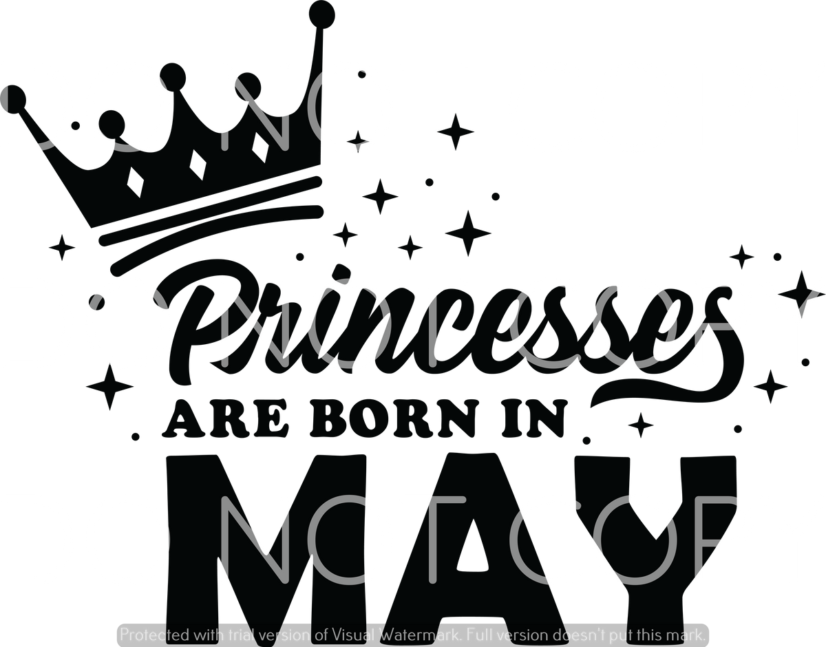 Princesses Are Born In May - Dye Sub Heat Transfer Sheet – Pretty Lil ...