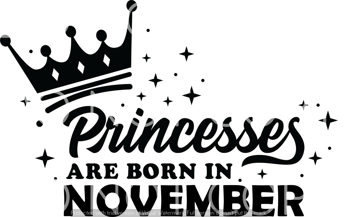 Princesses Are Born In November - Dye Sub Heat Transfer Sheet – Pretty ...