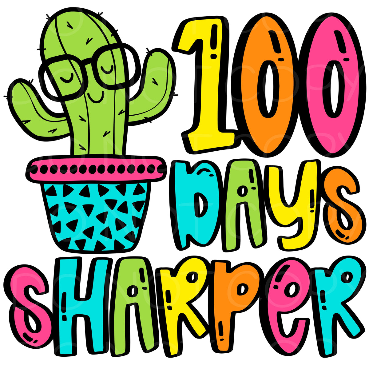 100 Days Sharper Cactus Transfer Sheet – Pretty Lil Things PLT Wholesale