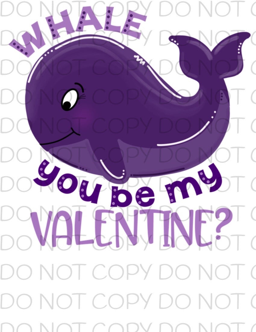 Whale you be my valentine purple - Dye Sub Heat Transfer Sheet – Pretty ...