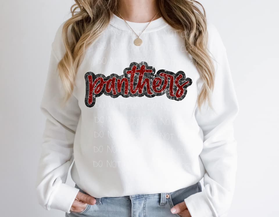 Panthers Maroon and Black Faux Sequin and Glitter Transfer Sheet ...