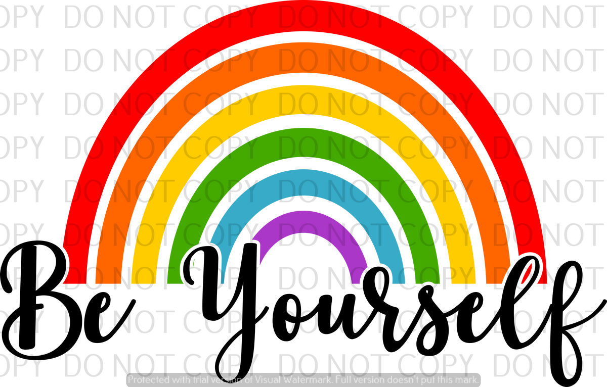 Be Yourself Rainbow Transfer Sheet – Pretty Lil Things PLT Wholesale