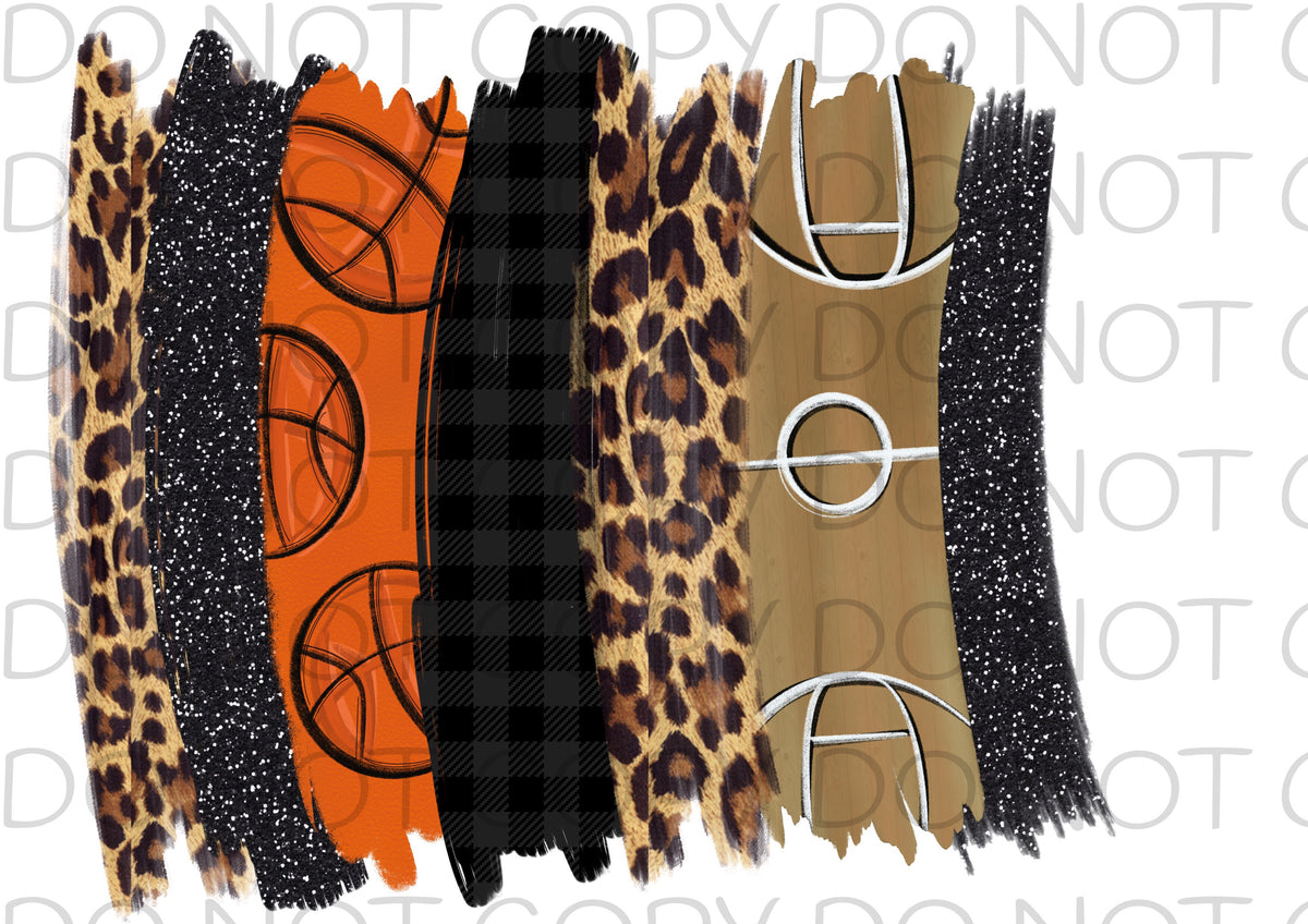 Basketball Brush Stroke Background Transfer Sheet – Pretty Lil Things ...