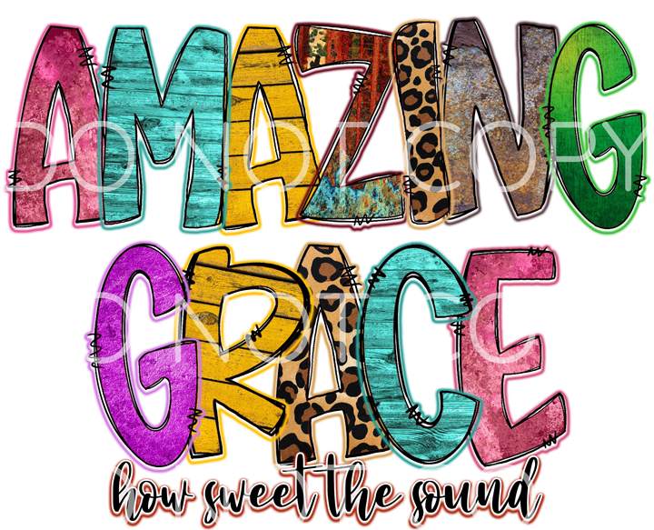 Amazing Grace Colorful Transfer Sheet – Pretty Lil Things PLT Wholesale