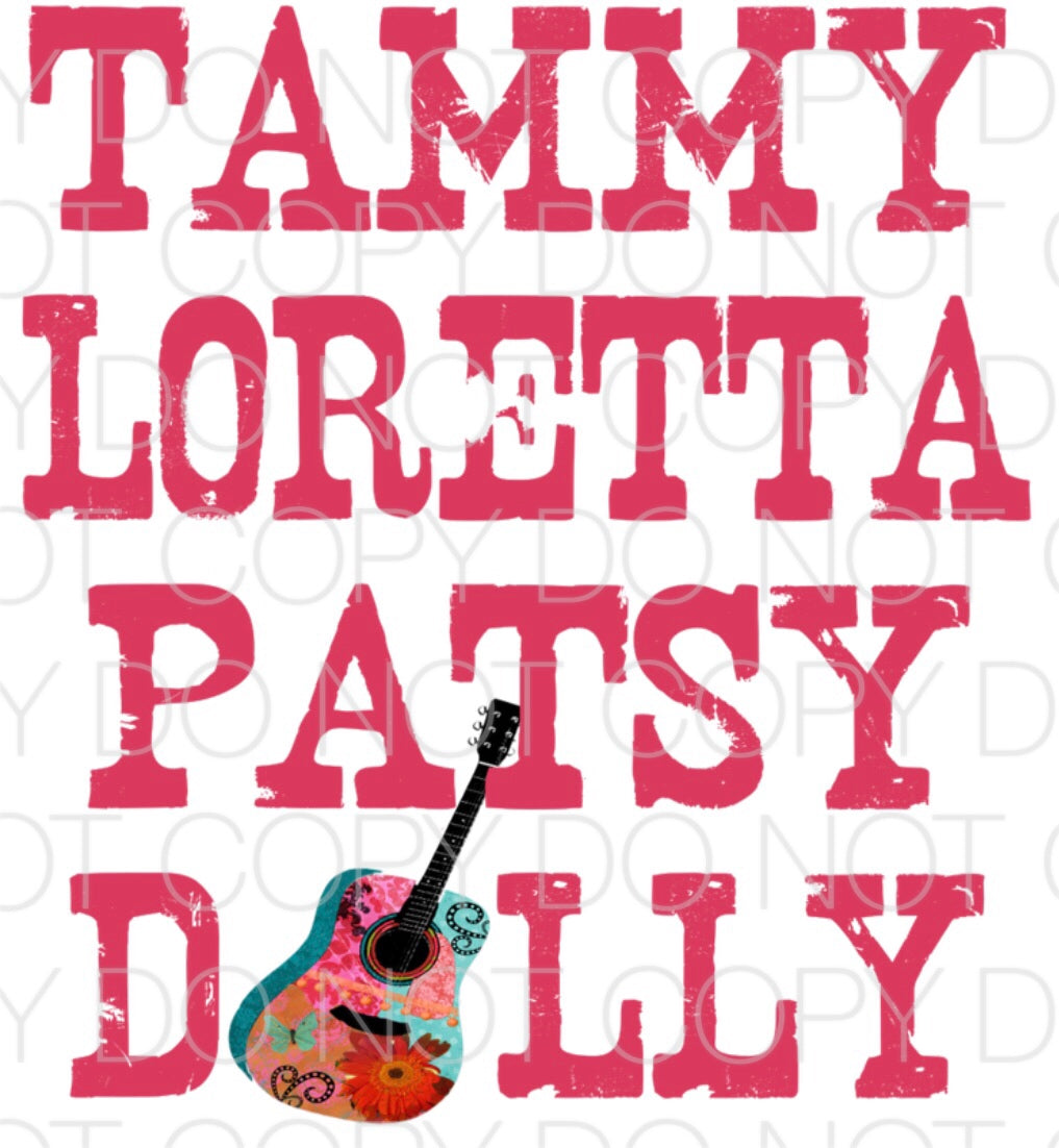 Tammy Loretta Patsy Dolly - Dye Sub Heat Transfer Sheet – Pretty Lil ...