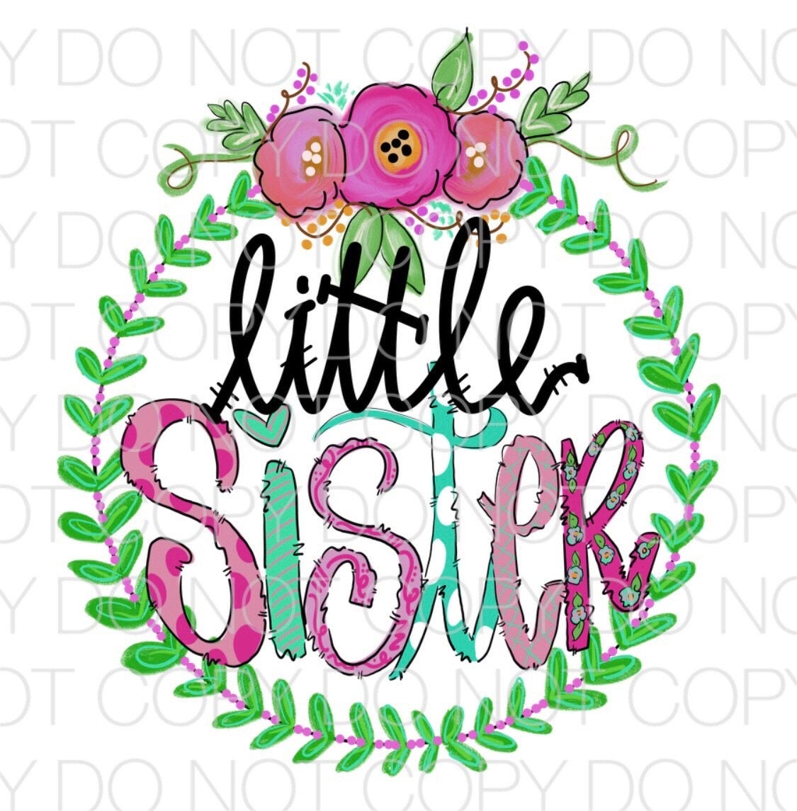 Little sister wreath - HTV Transfer – Pretty Lil Things PLT Wholesale