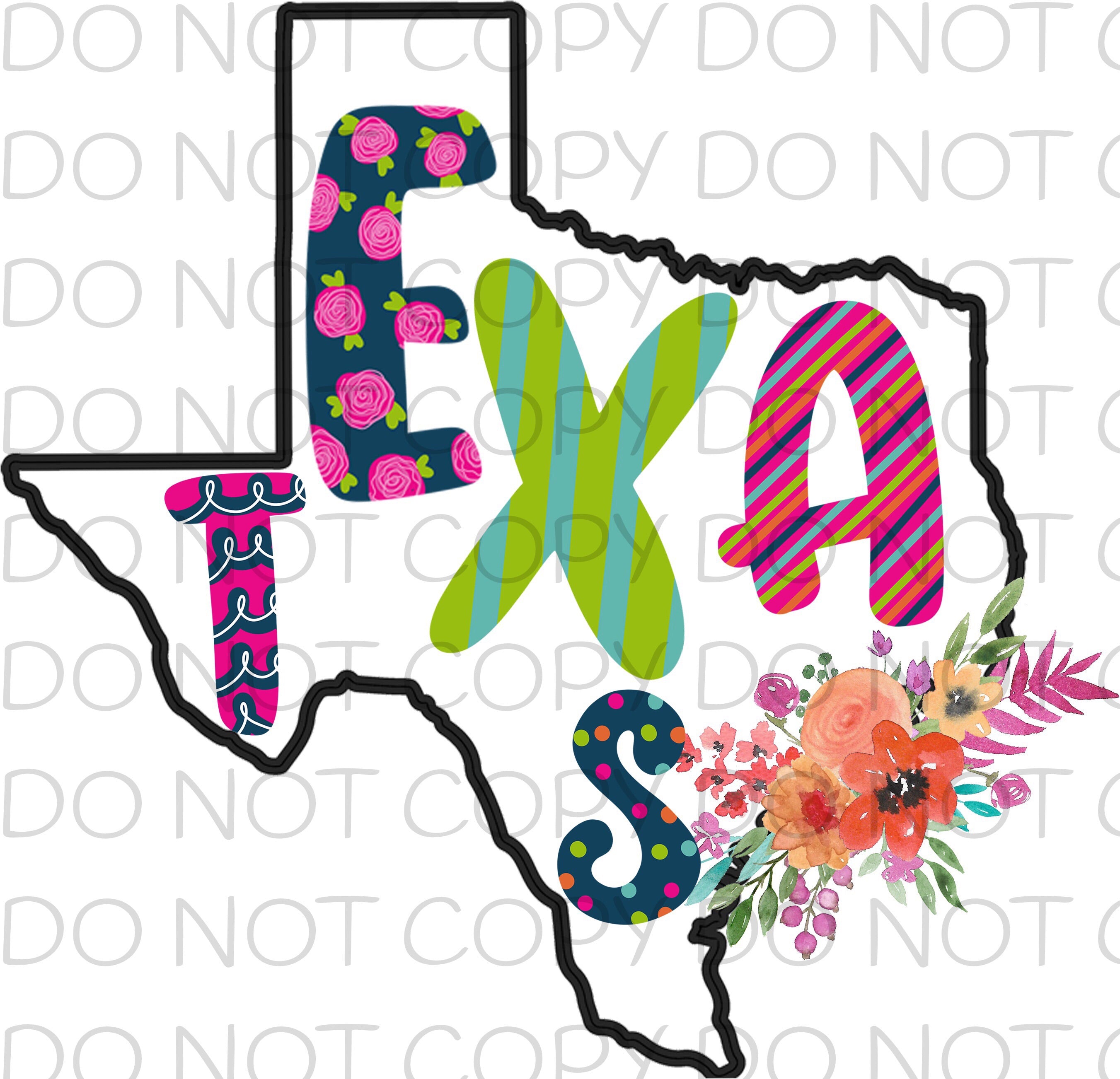 Colorful TEXAS - Dye Sub Heat Transfer Sheet – Pretty Lil Things PLT ...