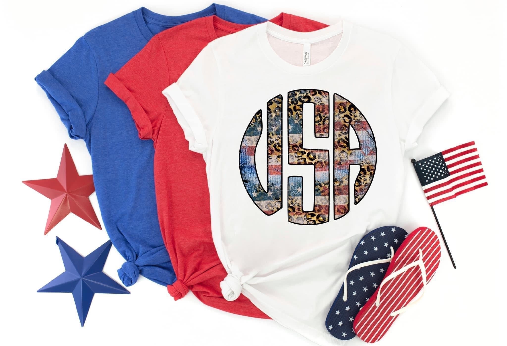 Custom Leopard and Flag Monogram Transfer Sheet – Pretty Lil Things PLT ...