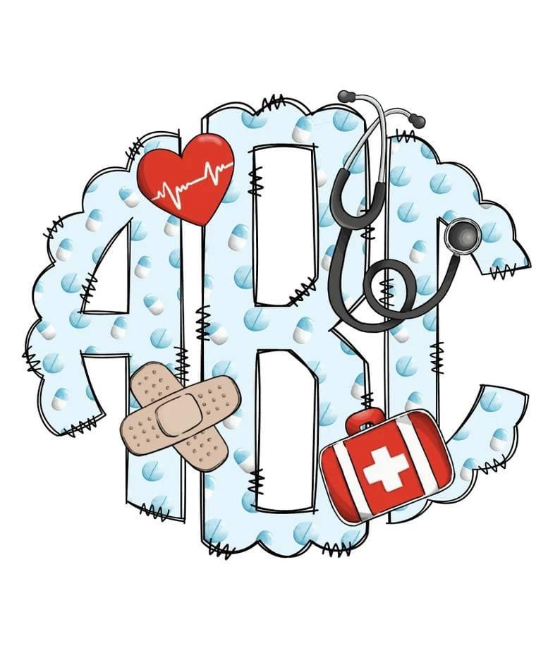 Custom Medical Monogram Transfer Sheet – Pretty Lil Things PLT Wholesale
