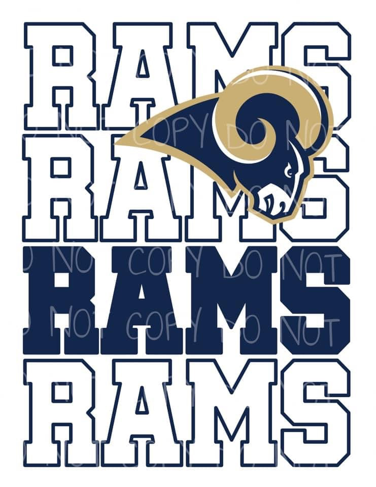 Rams Stacked Transfer Sheet – Pretty Lil Things PLT Wholesale