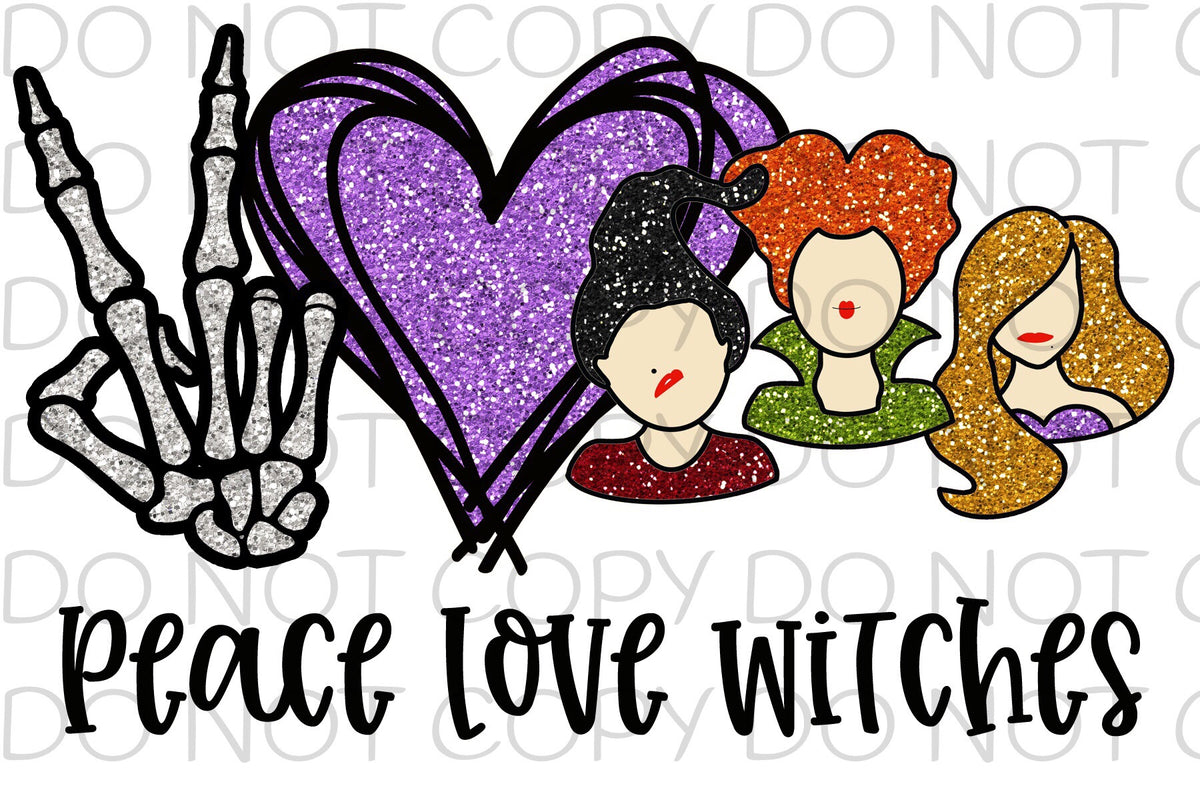 Peace love witches - Dye Sub Heat Transfer Sheet – Pretty Lil Things ...