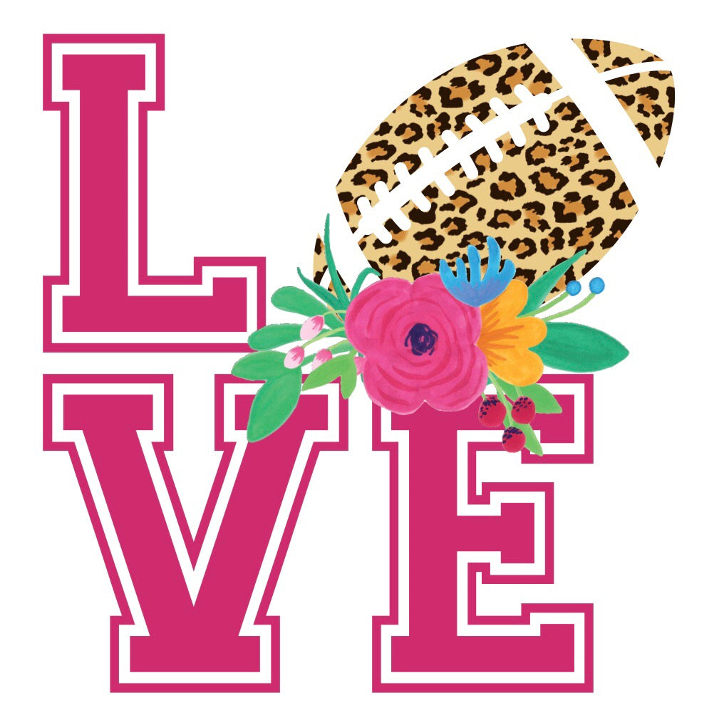 LOVE Football Leopard - Dye Sub Heat Transfer Sheet – Pretty Lil Things ...