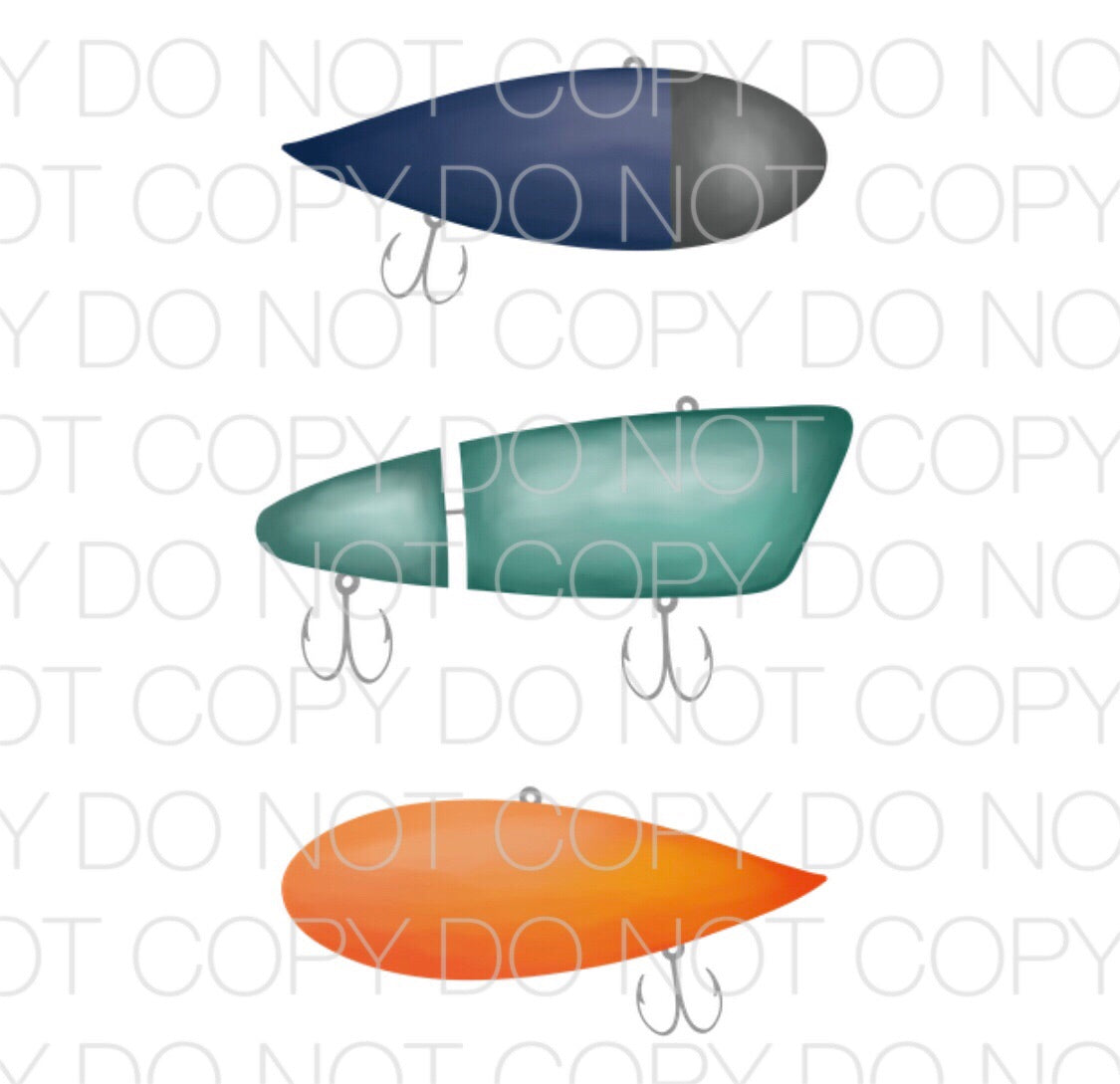 Fishing Lure Trio Transfer Sheet – Pretty Lil Things PLT Wholesale