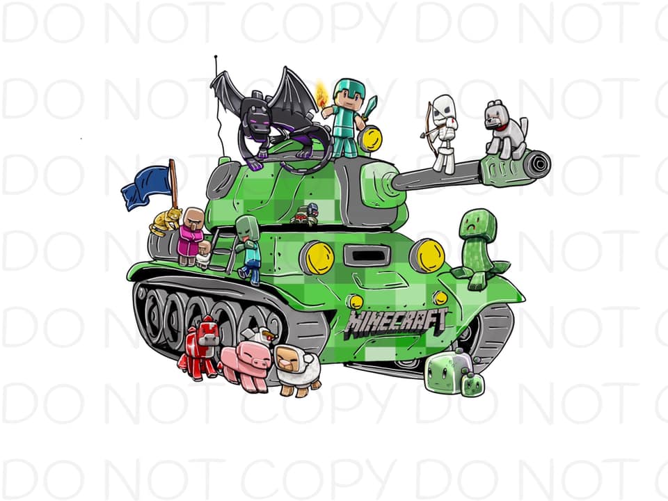 Minecraft Tank - HTV Transfer – Pretty Lil Things PLT Wholesale