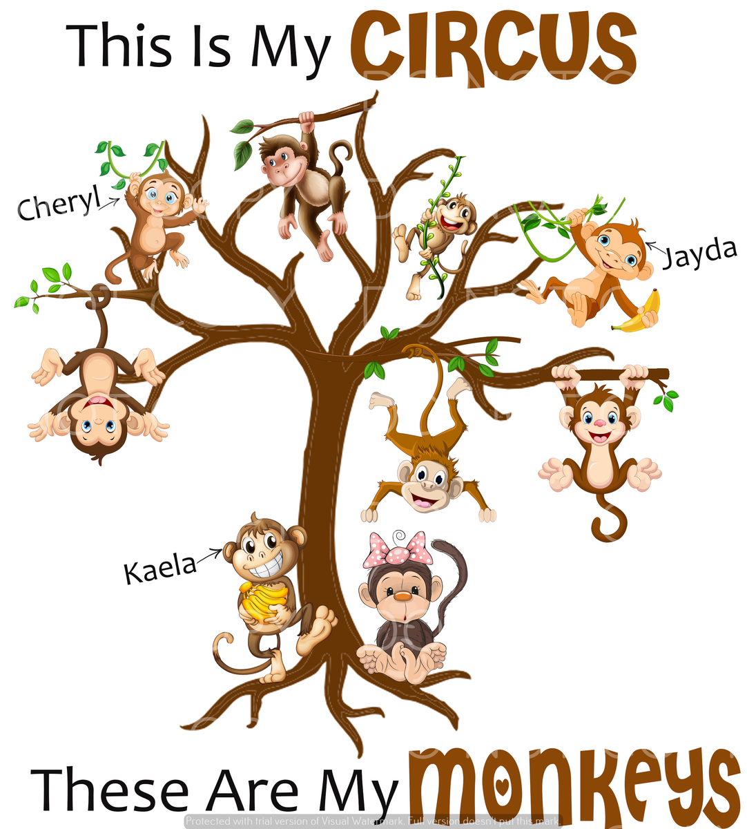 This Is My Circus Named Monkeys - Dye Sub Heat Transfer Sheet – Pretty ...